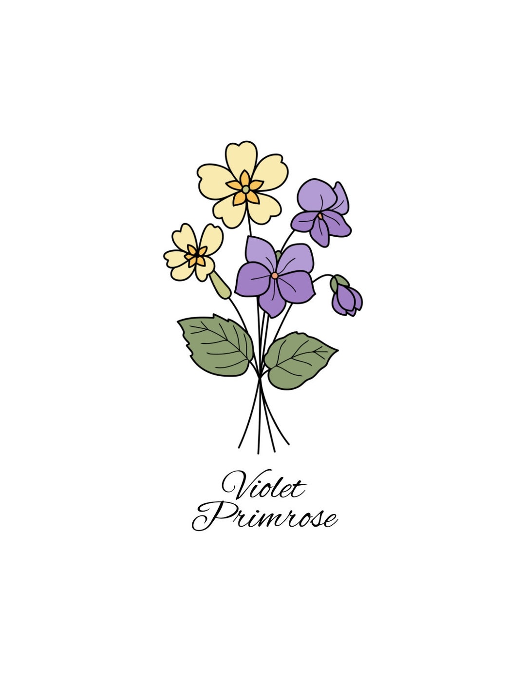 February Violet Primrose Birth Flower Wall Art Digital File Pic Decor ...