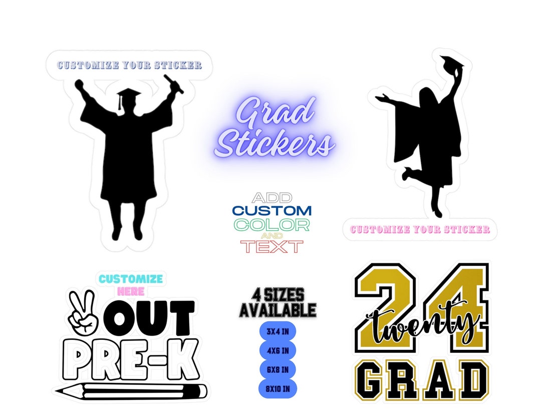 2024 Graduation Stickers Custom Kiss-cut Vinyl Decals Laptop Grad ...
