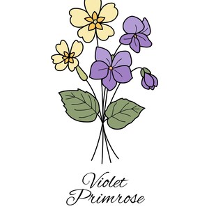 February Violet Primrose Birth Flower Wall Art Digital File Pic Decor ...