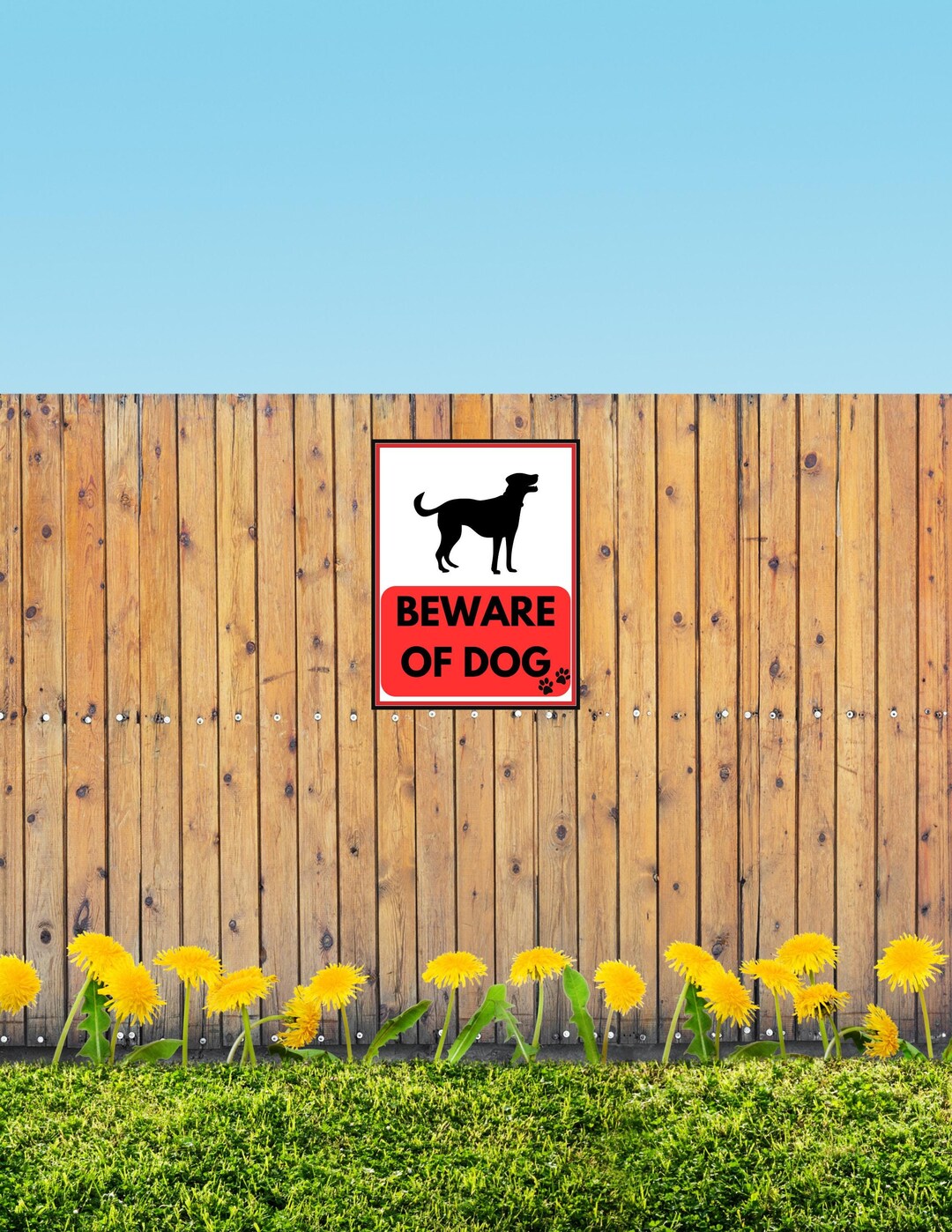 Beware of Dog Sign Digital Download Printable Sign for Backyard Canine ...