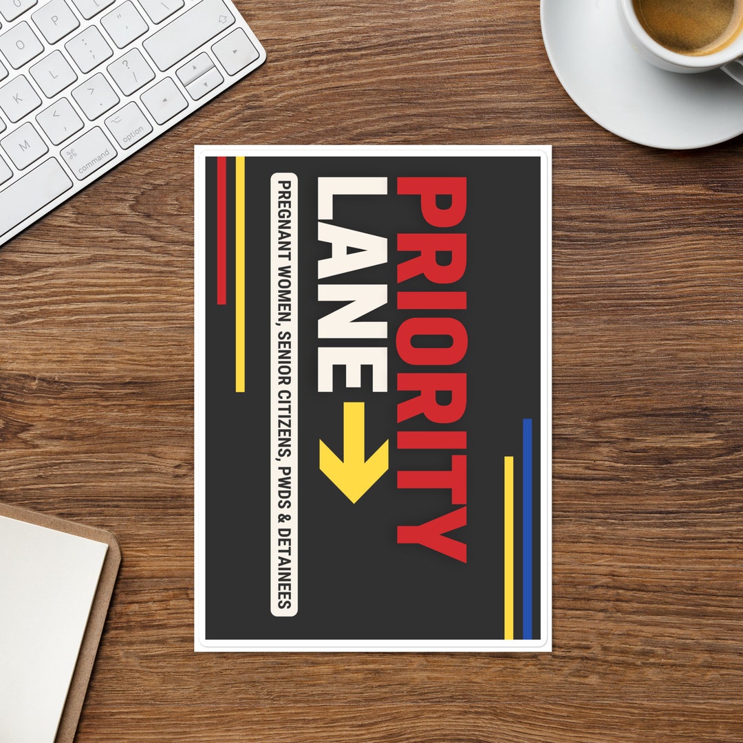 Priority Lane Signage Black Transparent, Waterproof, Vinyl Sticker ...