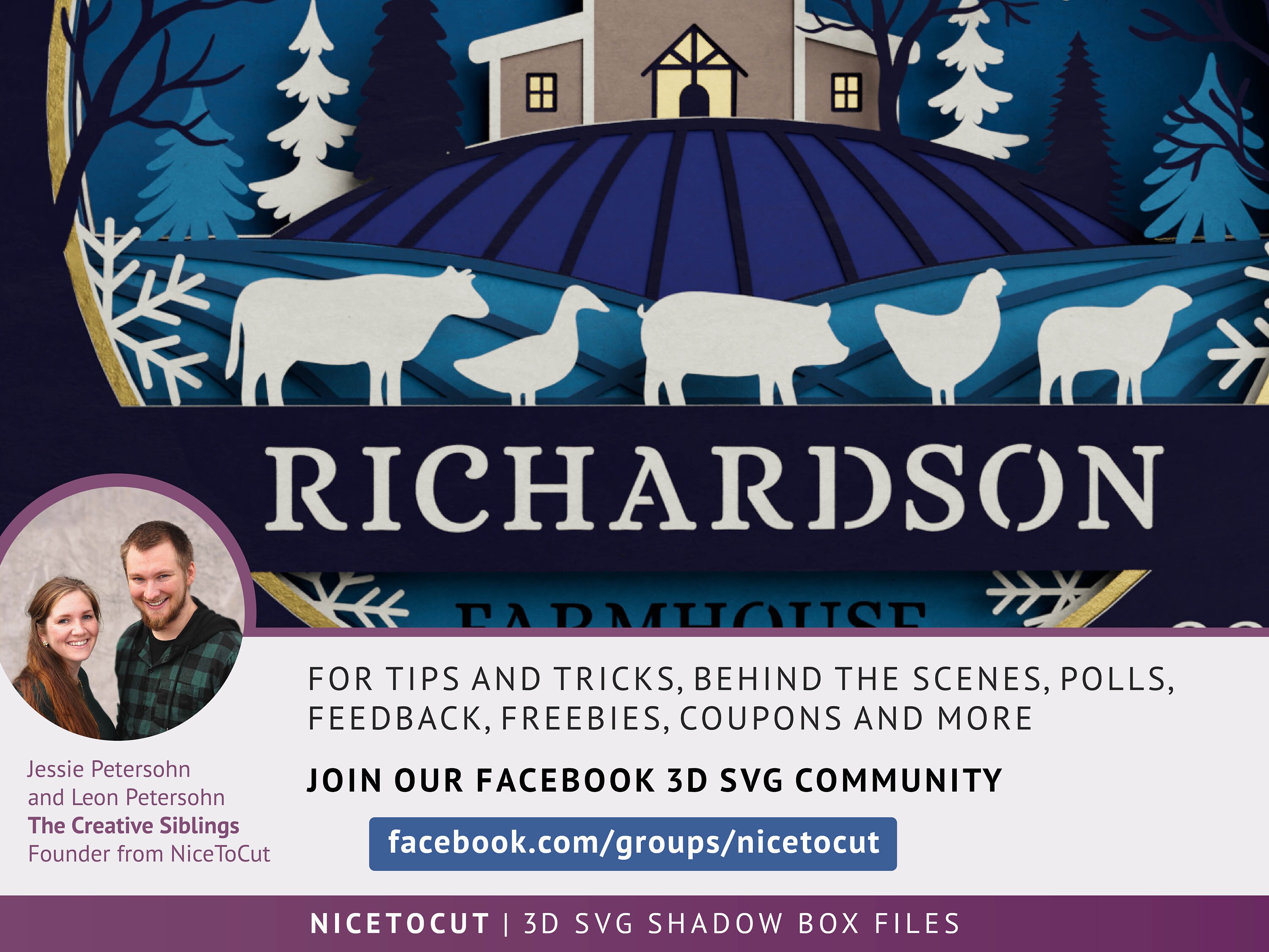 3D Farm Sign Shadow Box With Custom Names, Farm Animals, Farmhouse SVG ...