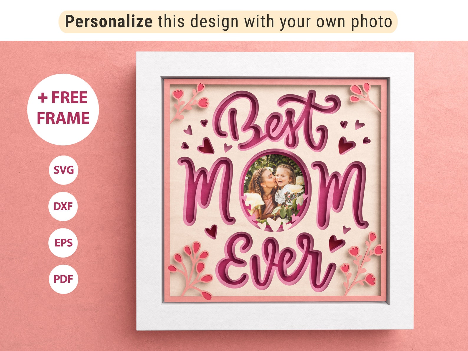 3D Best Mom Ever Shadow Box With Custom Photo Mothers Day - Etsy