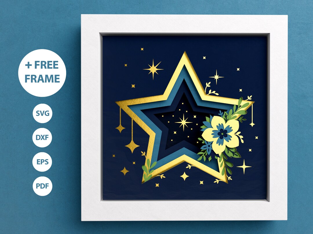 3D Star Shadow Box Floral Svg 3D Mandala Flower Shadow Box - Etsy Australia
