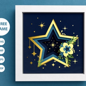 3D Star Shadow Box, Floral Svg, 3D Mandala, Flower Shadow Box, 3D ...