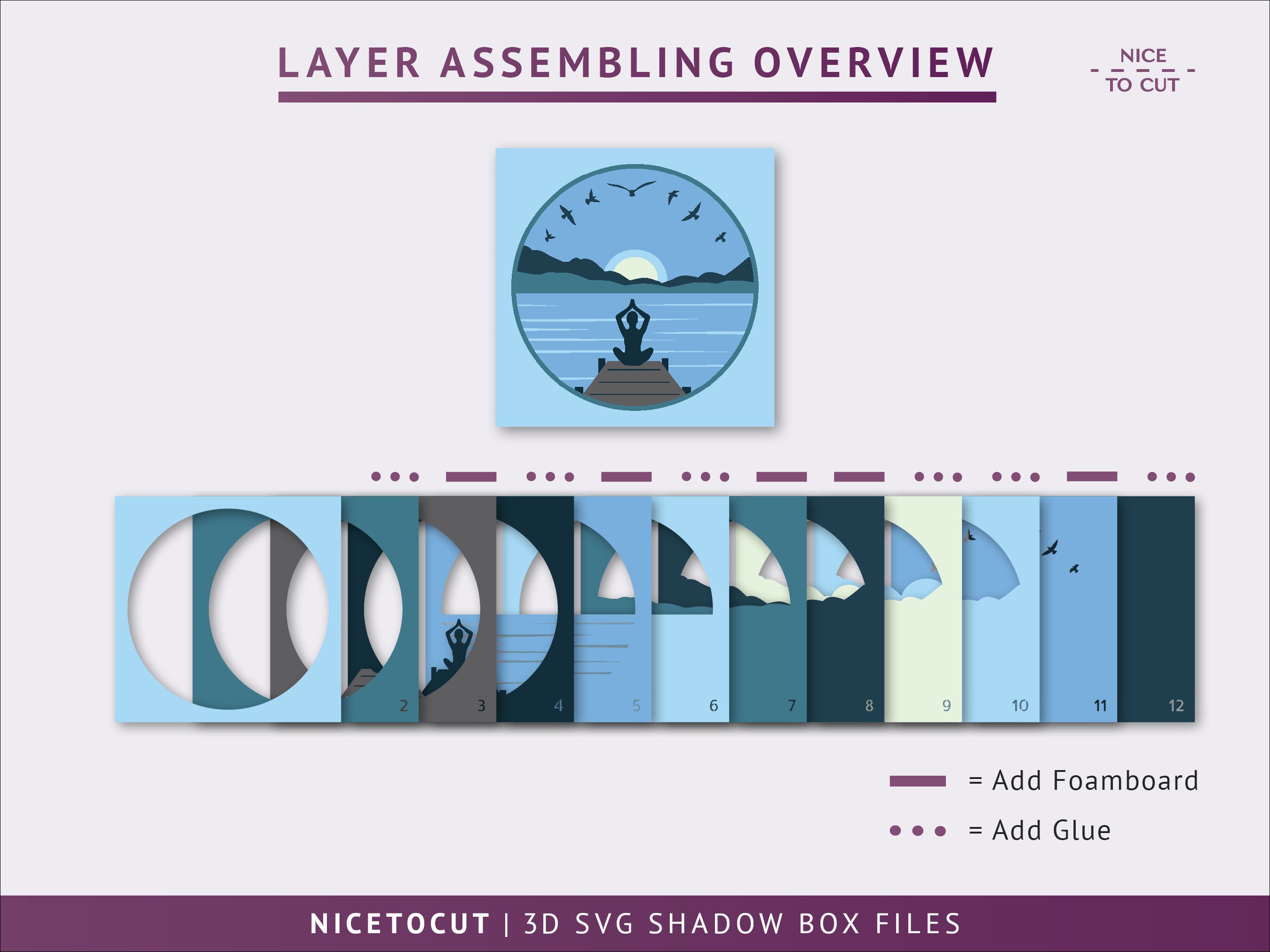 3D Lake Shadow Box, Sunset at the Lake, Meditation, Yoga, Nature ...