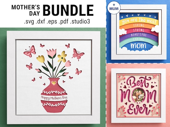 3D Mothers Day Shadow Box Bundle Best Mom Ever Custom Photo - Etsy