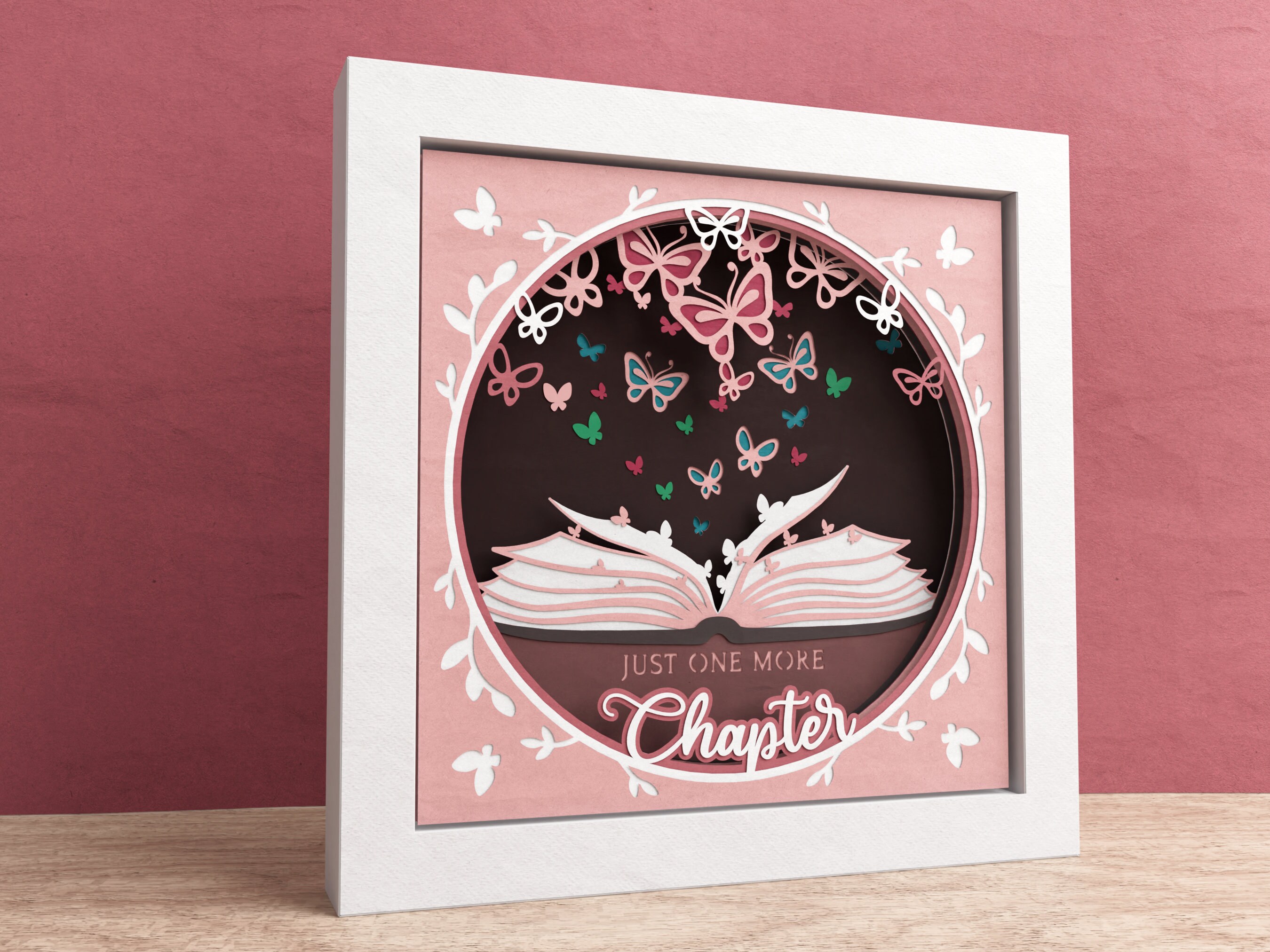 3D Book With Butterflies Shadow Box Floral Layered Paper Art - Etsy