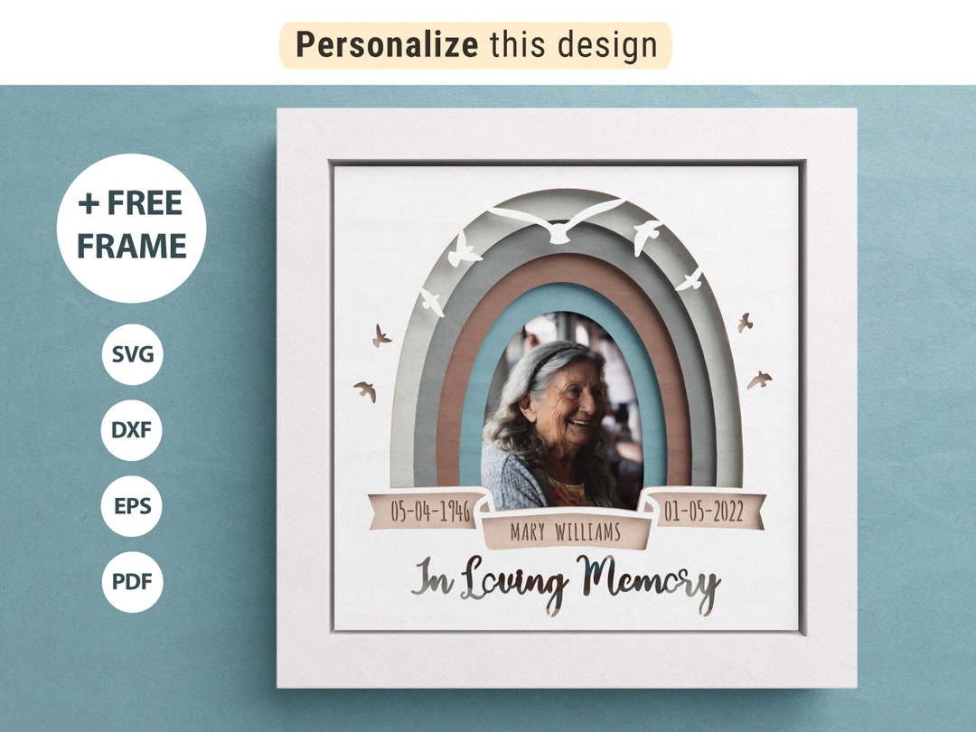 3D Memorial Shadow Box With Custom Photo, in Loving Memory, Memorial ...