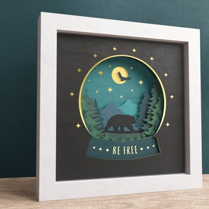 3D Bear Shadow Box Animal Svg 3D Mandala Snowglobe Shadow - Etsy