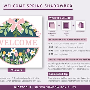3D Welcome Spring Shadow Box, Home Shadow Box, Cherry Blossoms, Floral ...