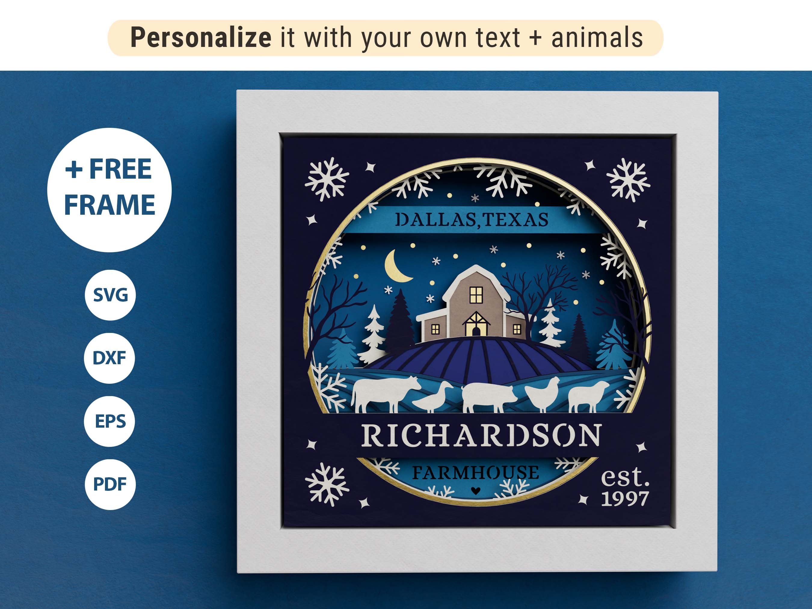 3D Farm Sign Shadow Box With Custom Names Farm Animals - Etsy Canada