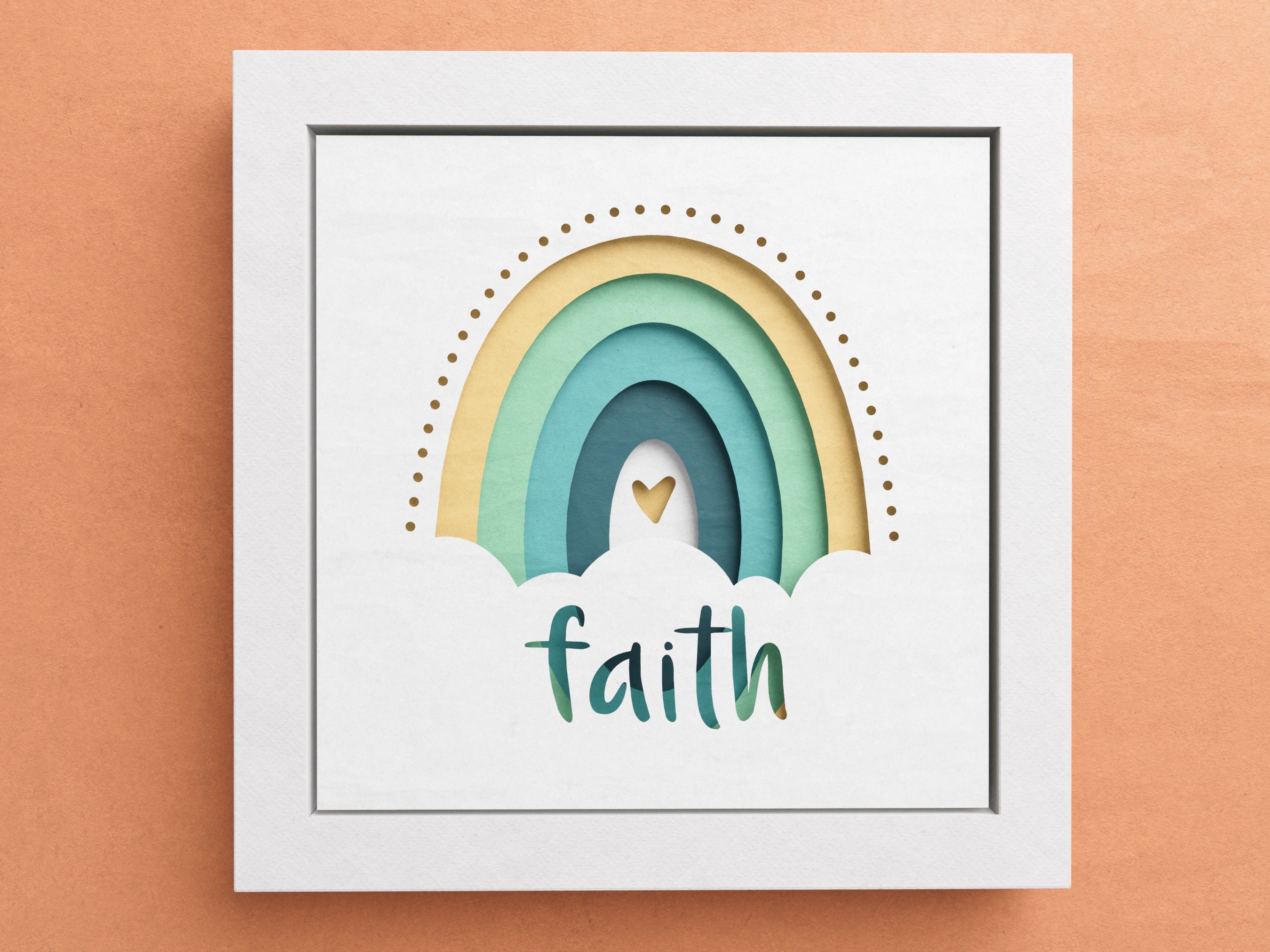 3D Faith Shadow Box Boho Rainbow Svg Layered Paper Art - Etsy Australia