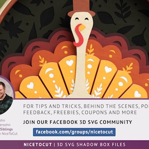 3D Thanksgiving Turkey Shadow Box, Floral Svg, 3D Mandala, Christmas ...