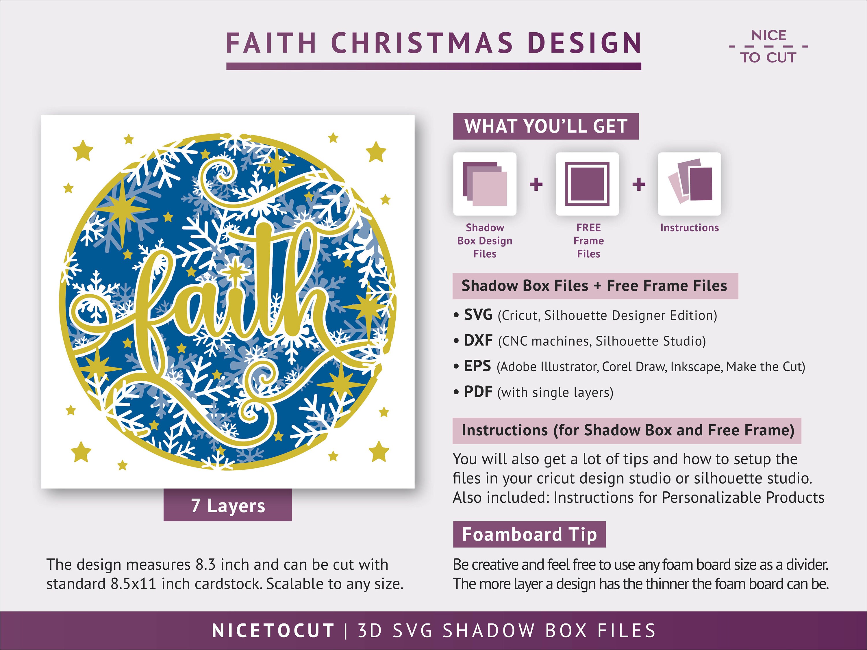 3D Faith Shadow Box Cut File Christmas Svg Files for Cricut - Etsy