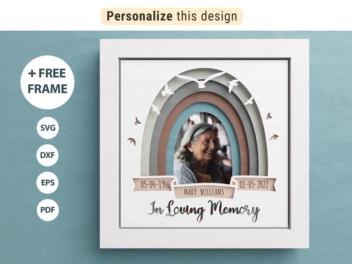 3D Memorial Shadow Box With Custom Photo in Loving Memory - Etsy
