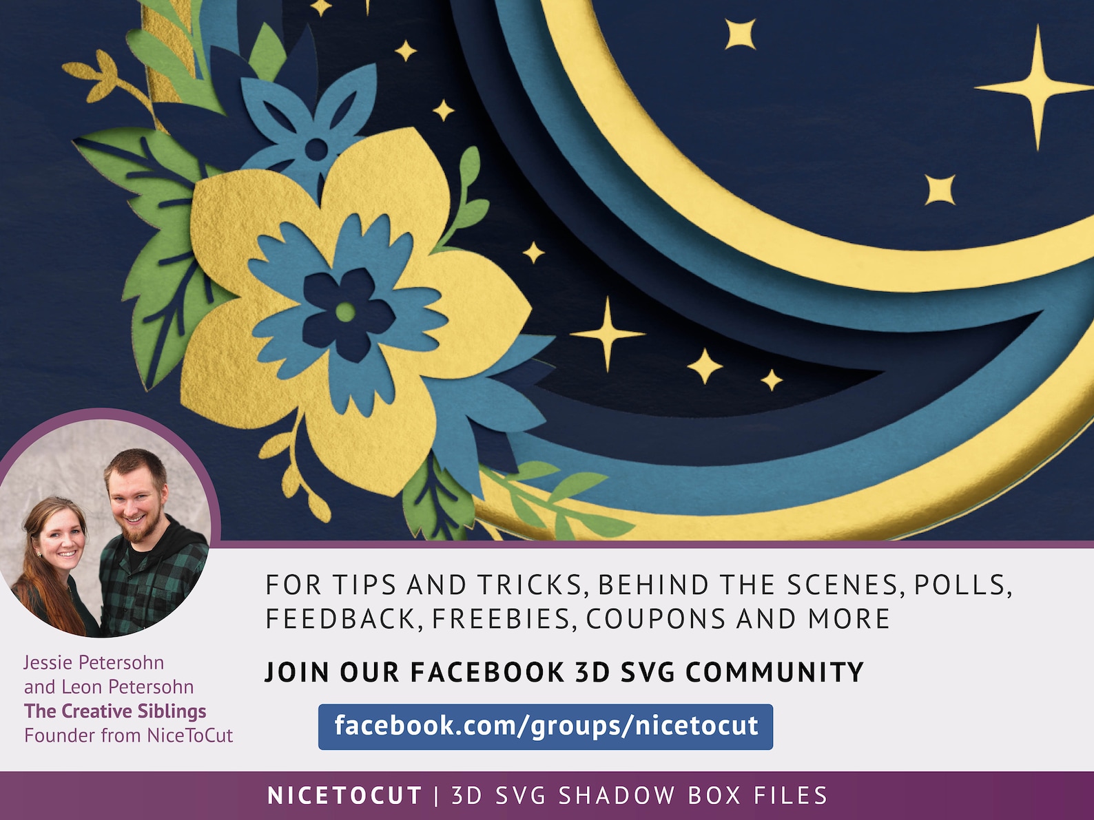 3D Moon Welcome Shadow Box, Floral Svg, 3D Mandala, Flower Shadow Box ...