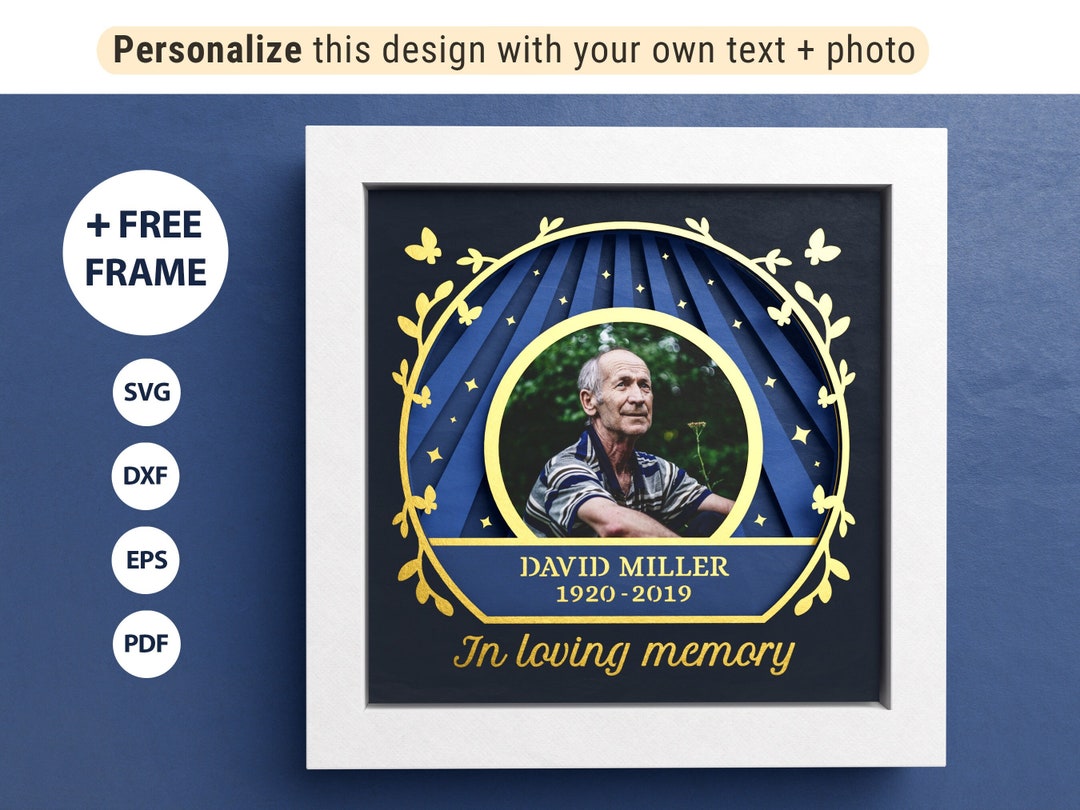 3D Memorial in Loving Memory Shadow Box, Customizable Gift, Custom ...