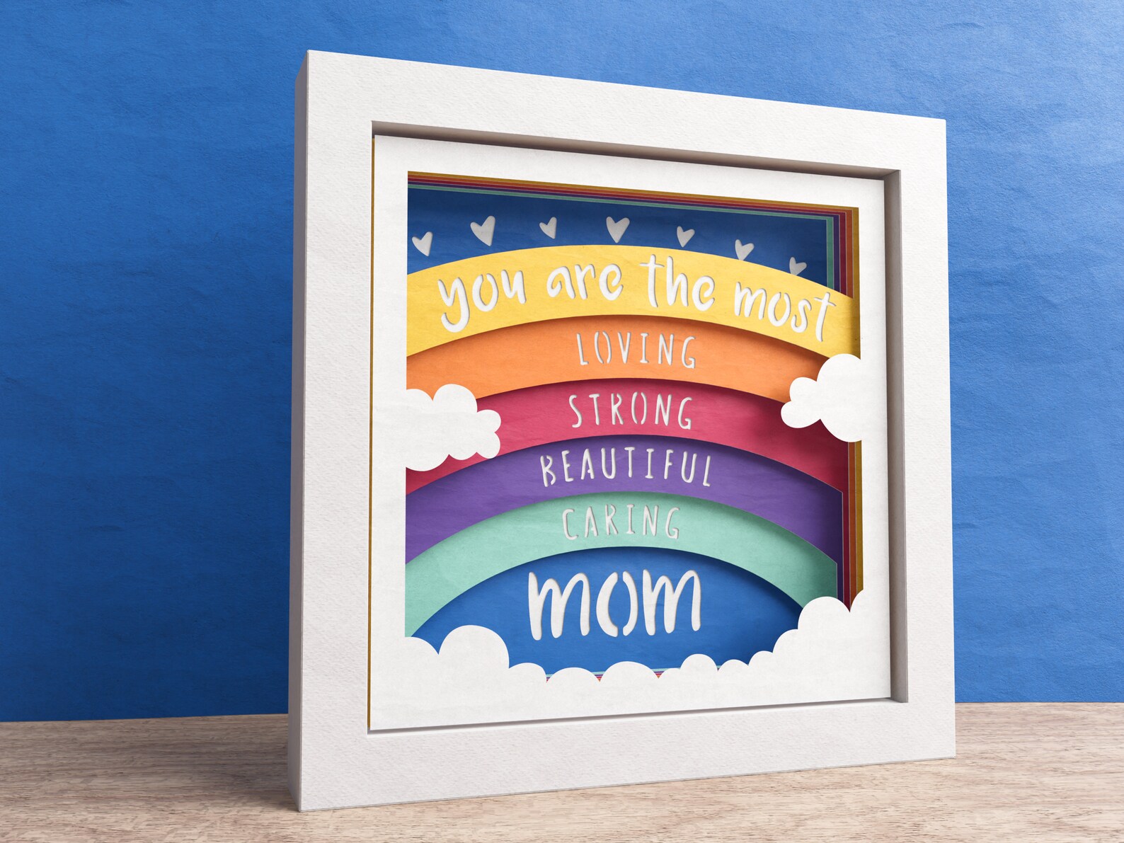 3D Mom Shadow Box Loving Strong Beautiful Caring Rainbow - Etsy