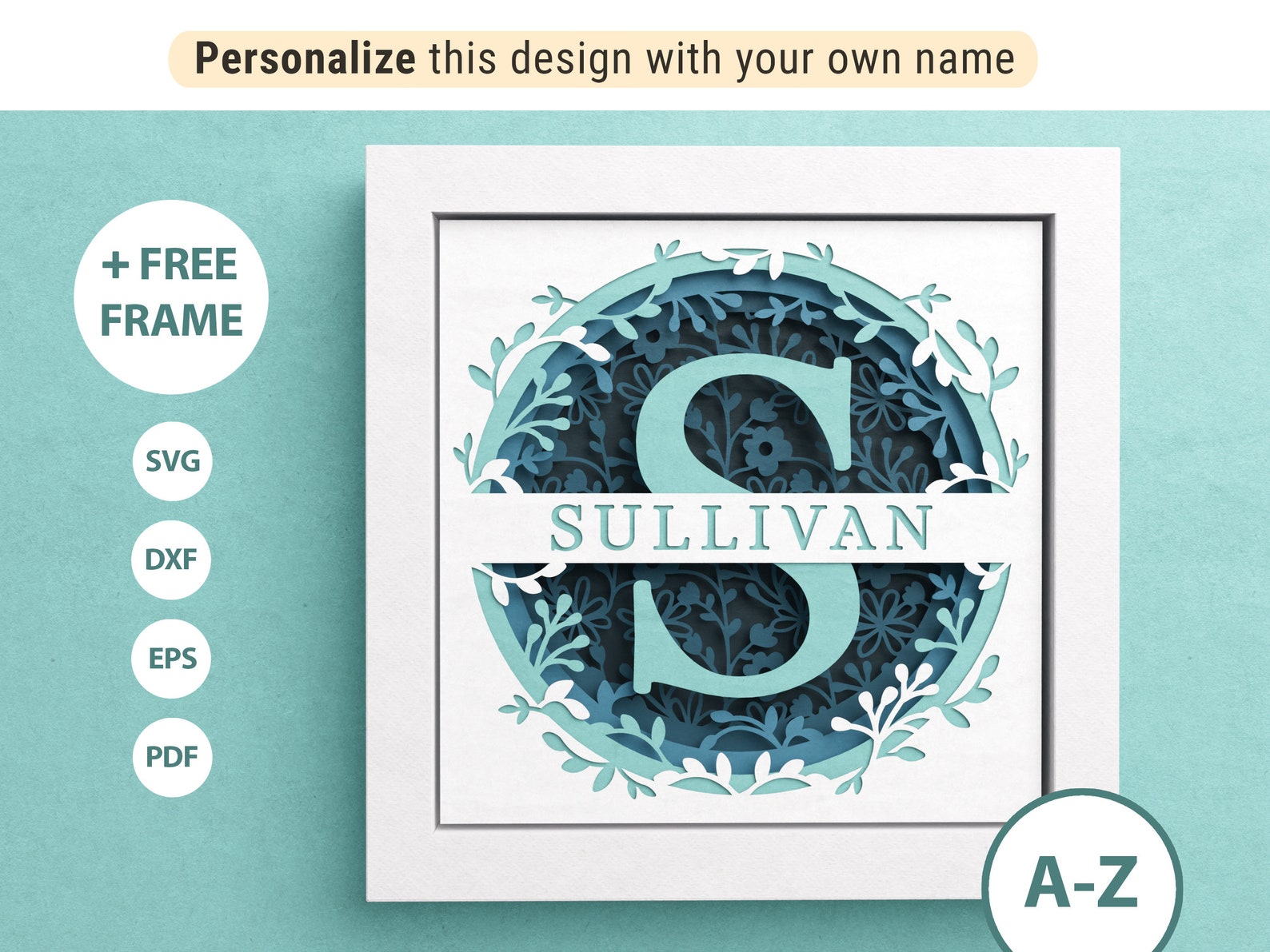 3D Split Monogram A-Z Shadow Box Custom Name Alphabet Family - Etsy