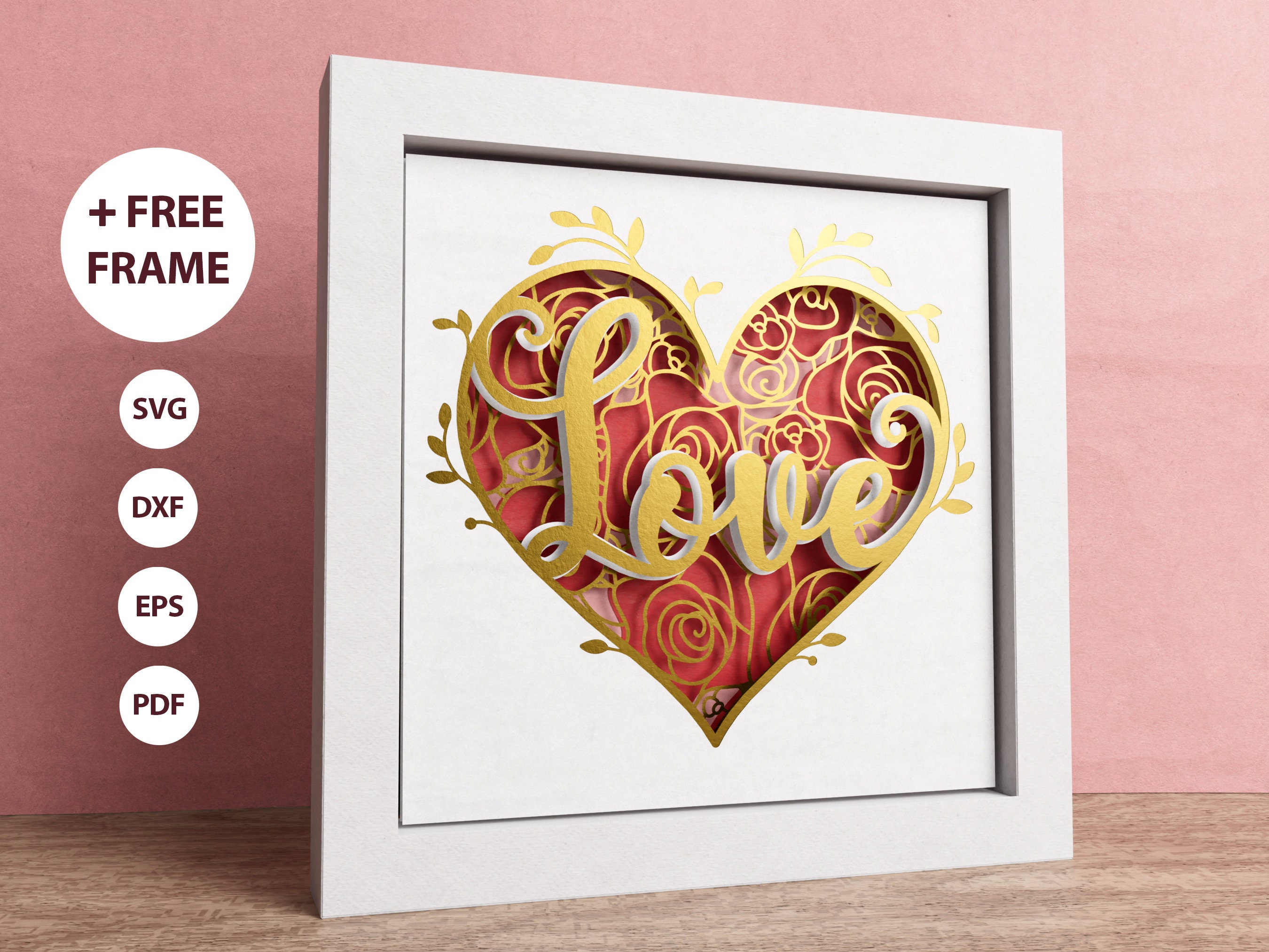 3D Love Roses Shadow Box Valentines Day Shadow Box Layered - Etsy