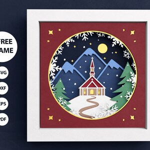 3D Christmas Shadow Box Bundle, Santa Shadow Box SVG, Christmas Layered ...