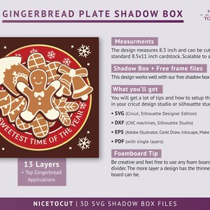 3D Gingerbread Men Shadow Box, Christmas Shadow Box SVG, Christmas ...