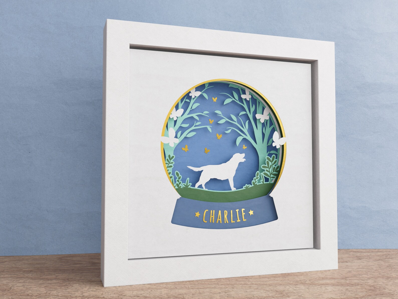 Labrador Shadow Box Personalized SVG 3D Papercut Template - Etsy