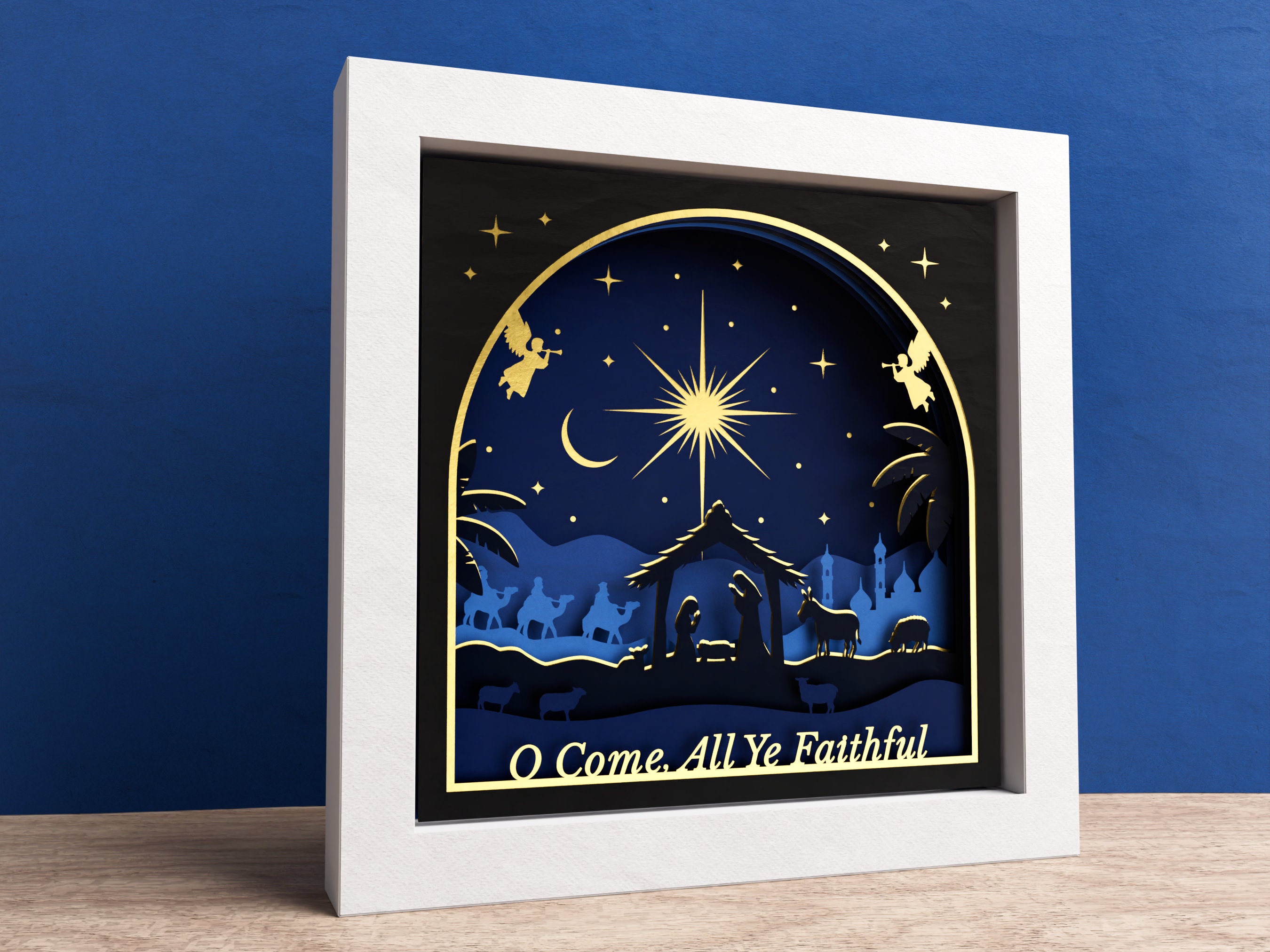 3D Nativity Scene Shadow Box Christmas Shadow Box SVG - Etsy