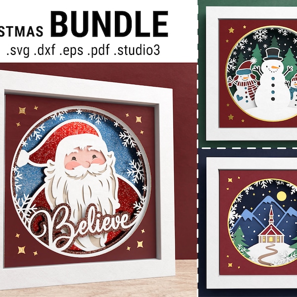 Shadow Box Svg Christmas - Etsy