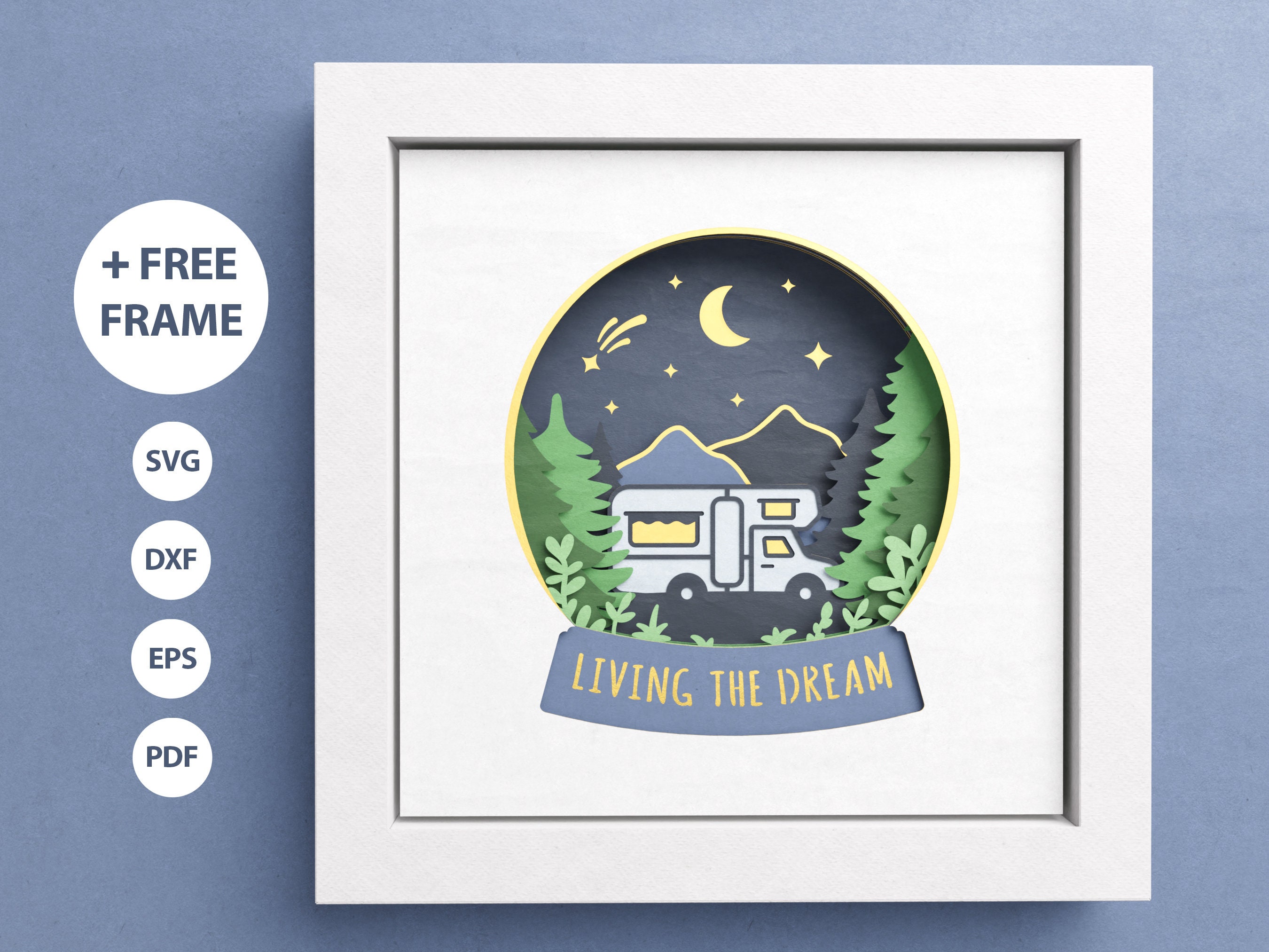 3D Camper Shadow Box, Adventure Shadow Box, Layered Paper Art, for ...