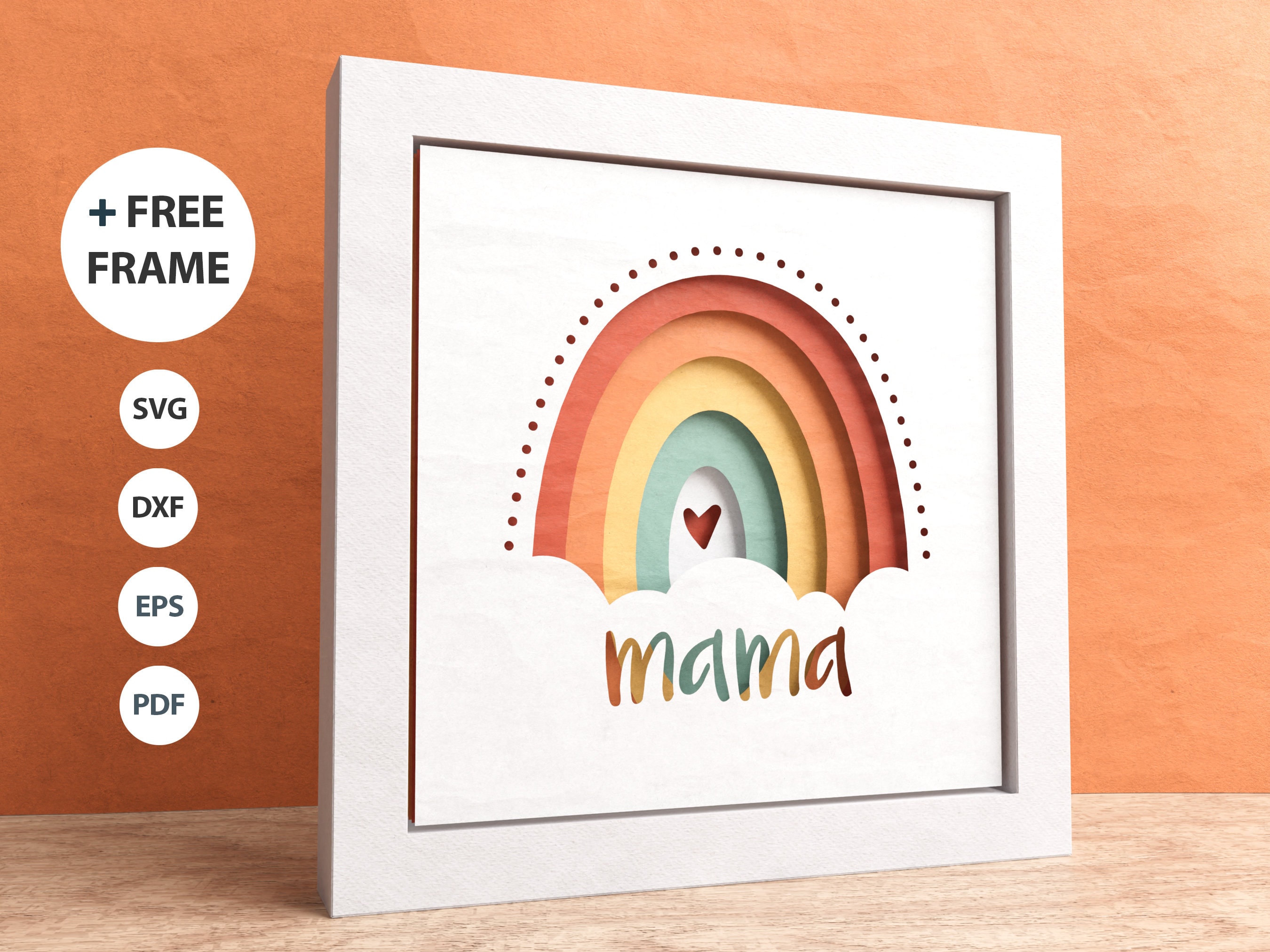 3D Mama Rainbow Shadow Box Boho Rainbow Svg Files for Cricut - Etsy