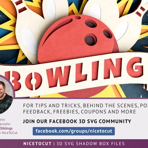 3D Bowling Shadow Box, Sport 3D SVG, Fathers Day 3D SVG, Hobby Shadow ...