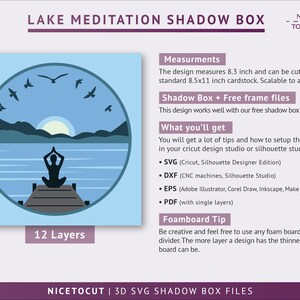 3D Lake Shadow Box, Sunset at the Lake, Meditation, Yoga, Nature ...