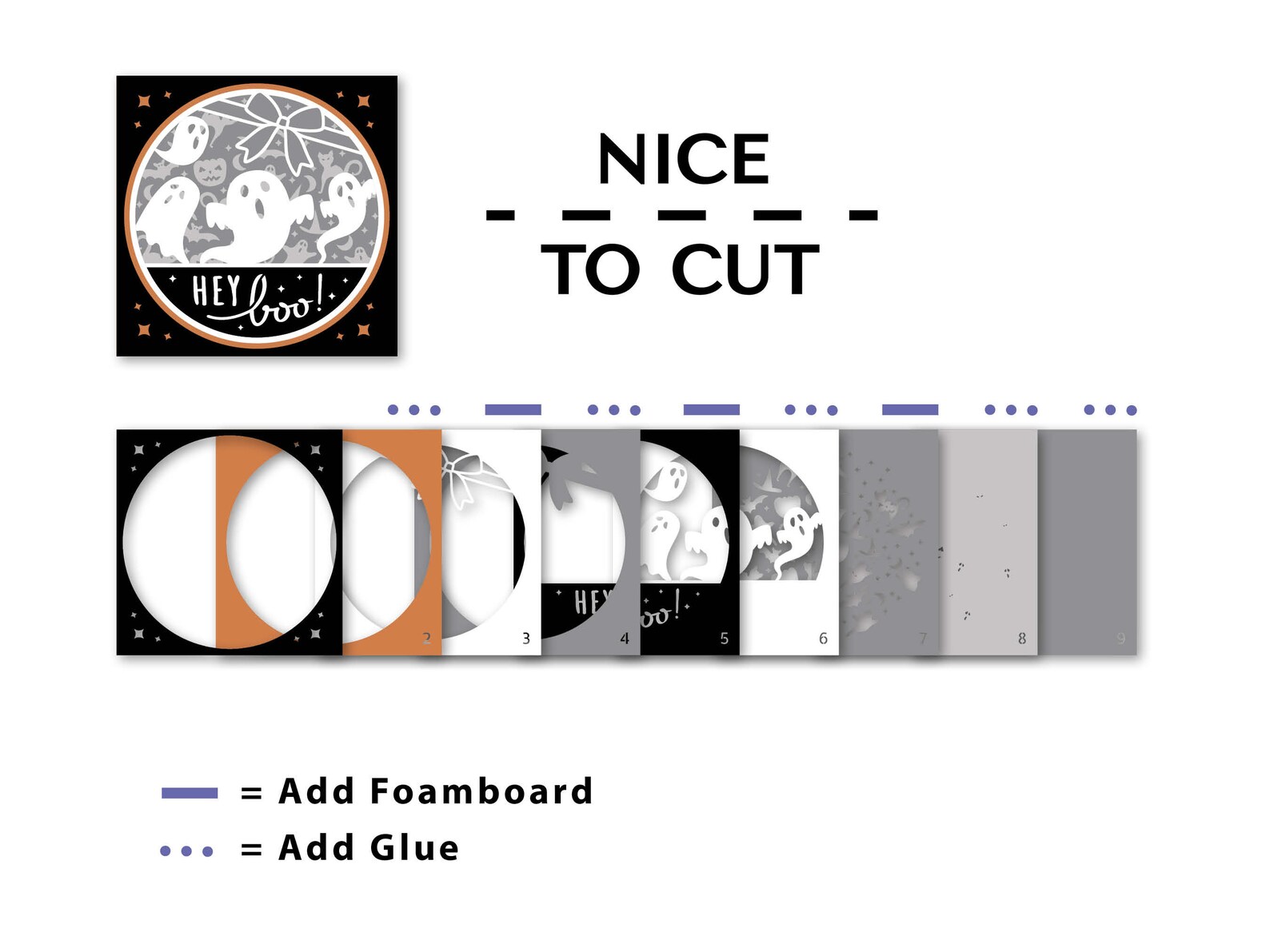 3D Halloween Hey Boo Shadow Box Hey Boo SVG Layered Paper - Etsy