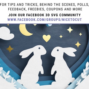 3D Bunnies Shadow Box, Love Shadow Box, Floral 3D Files, Easter SVG ...