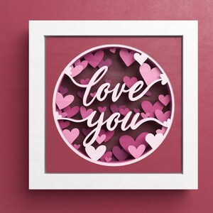3D Love You Shadow Box Valentines Day Shadow Box Layered - Etsy