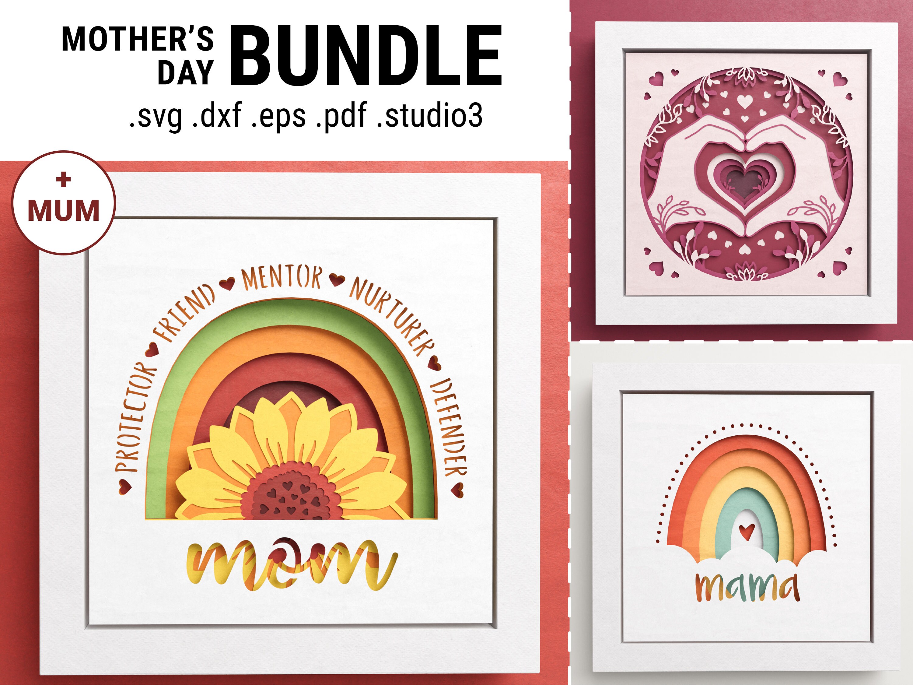 3D Mothers Day Shadow Box Bundle Sunflower Shadow Box - Etsy