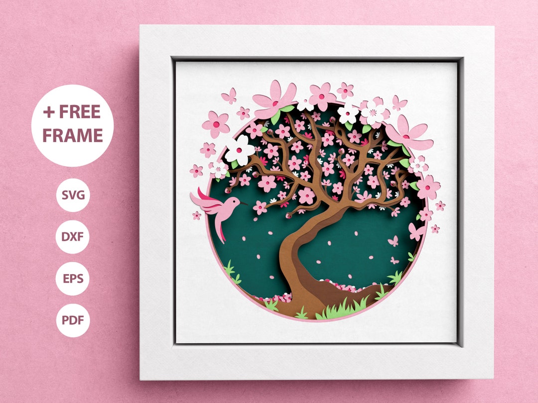 3D Cherry Blossom Shadow Box Spring Shadow Box Japanese - Etsy Australia