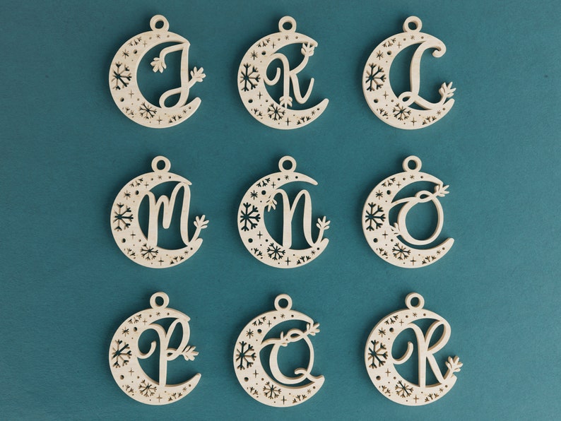 Alphabet Moon Bundle SVG, Christmas Hanging Decorations Set, Tree ...