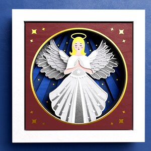3D Angel Shadow Box Praying Angel 3D SVG Christian Gifts - Etsy