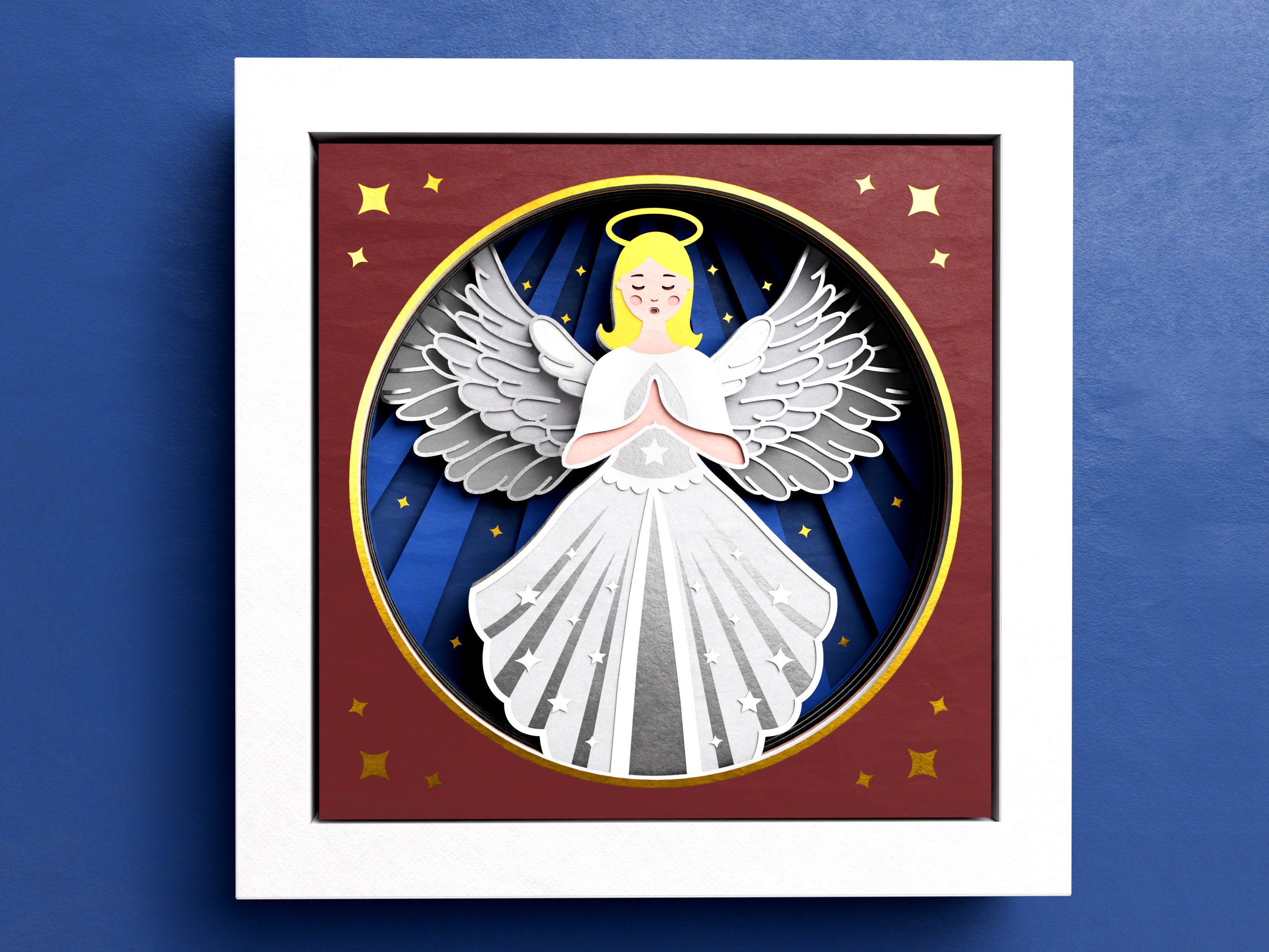 3D Angel Shadow Box Praying Angel 3D SVG Christian Gifts - Etsy