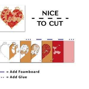 3D Love Roses Shadow Box, Valentines Day Shadow Box, Layered Paper Art ...