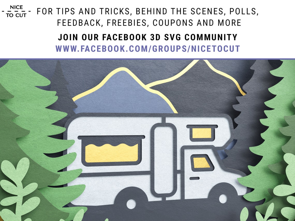 3D Camper Shadow Box Adventure Shadow Box Layered Paper Art - Etsy