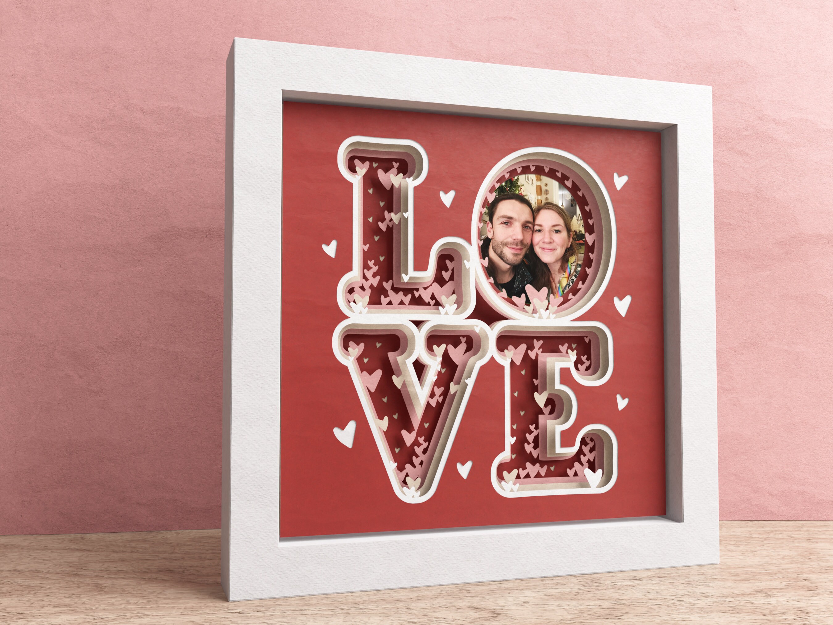 3D Love Shadow Box With Custom Photo, Valentines Day Shadow Box ...