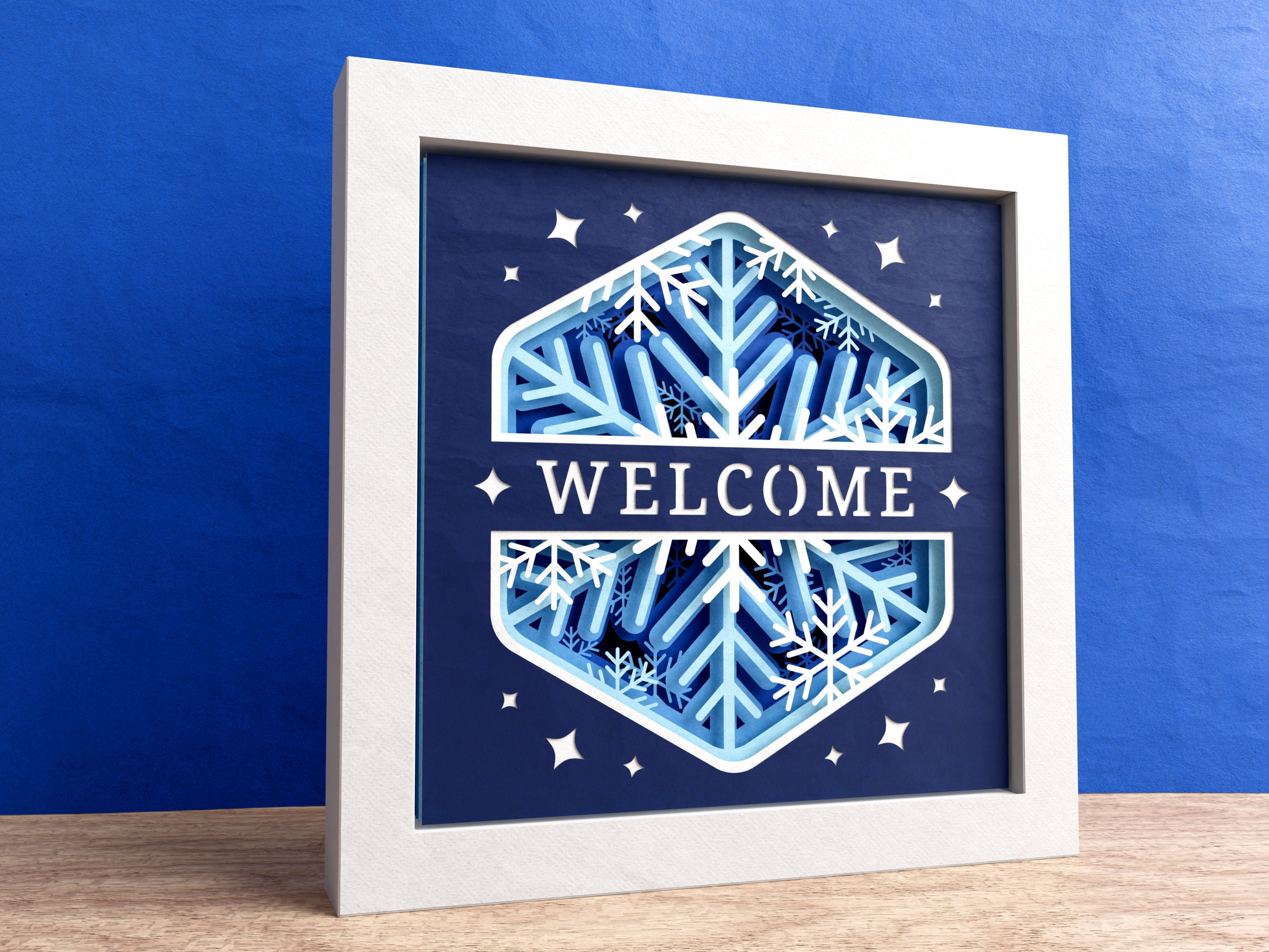 3D Snowflake Welcome Shadow Box Floral Svg 3D Mandala - Etsy