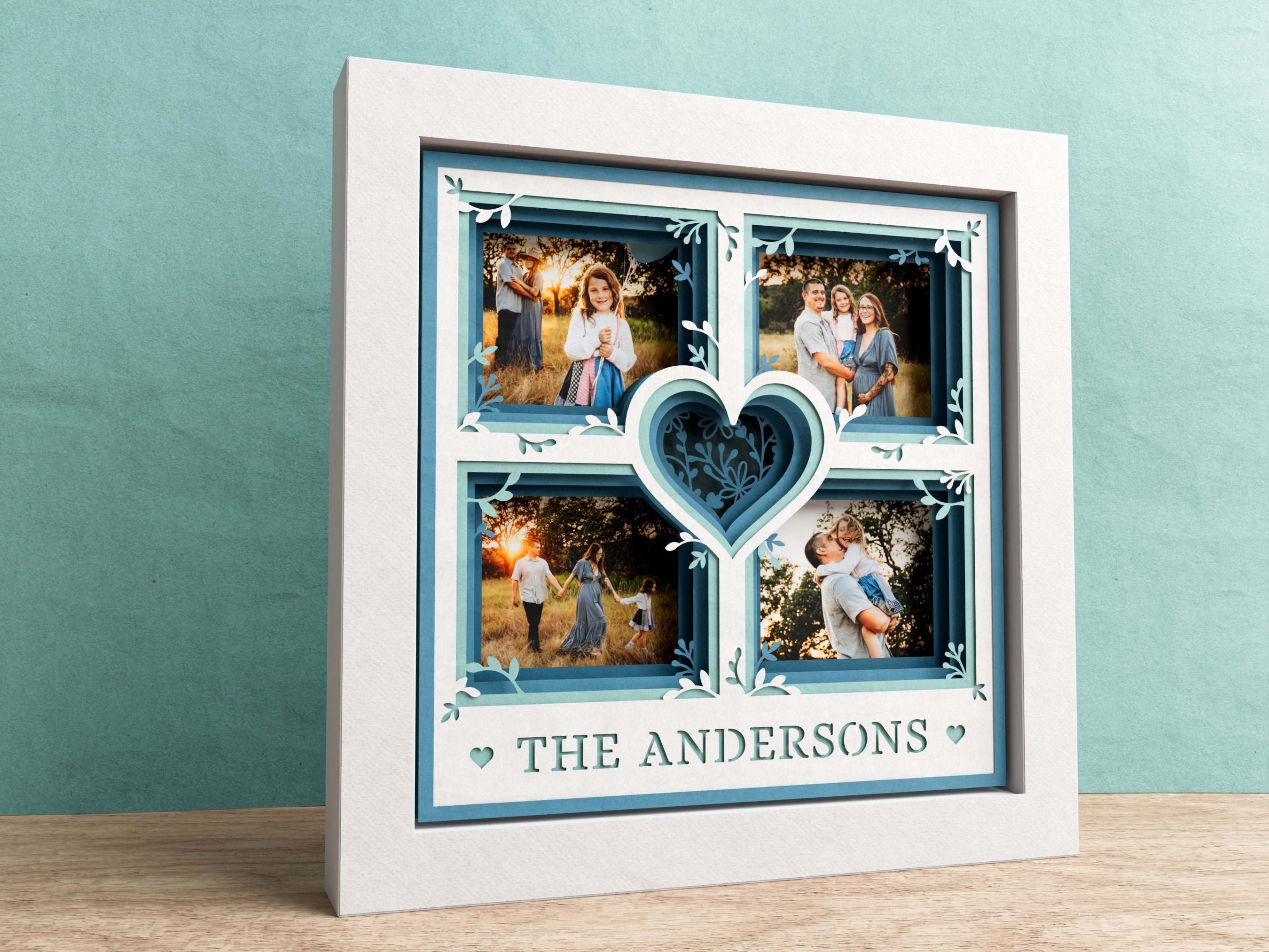 3D Family Gallery Shadow Box Custom Name Multi Photo Frame - Etsy Australia