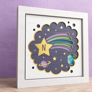 3D Shooting Star Shadow Box, Custom Name Svg, Custom Shadow Box ...