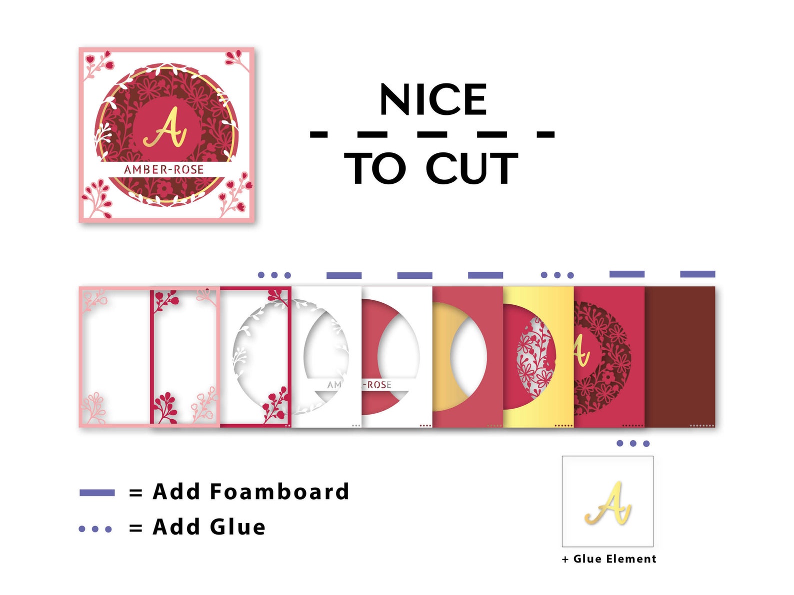 3D Custom Name Shadow Box Floral SVG Layered Paper Art - Etsy