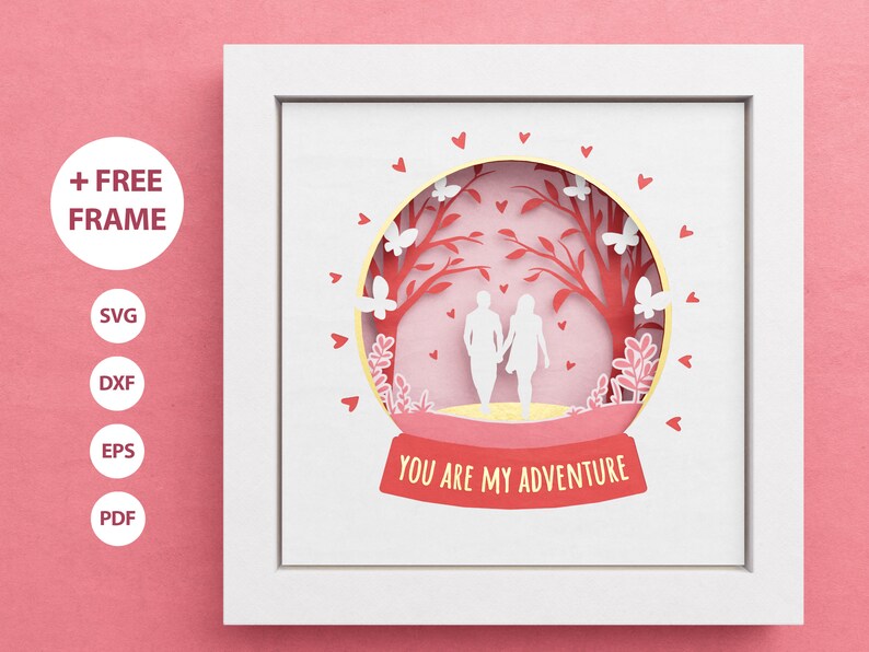 3D Couple Shadow Box, Valentines Day Shadow Box, Layered Paper Art ...